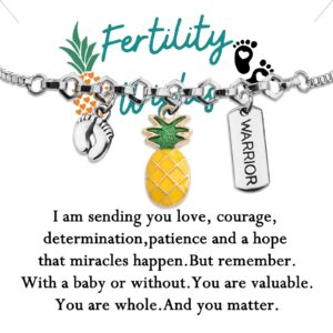 myospark ivf fertility wish gift ivf infertility warrior pineapple bracelet ivf encouragement gifts for women (fertility wish br)