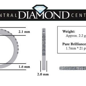 Central Diamond Center VOUS Matching Wedding Band in Solid Sterling Silver & Pure Brilliance Zirconia - Size 6