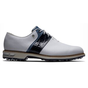 FootJoy Men's Premiere Series-Packard Golf Shoe, White/Navy/Light Blue, 8.5 Wide