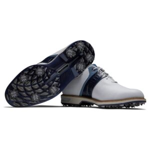 FootJoy Men's Premiere Series-Packard Golf Shoe, White/Navy/Light Blue, 10.5