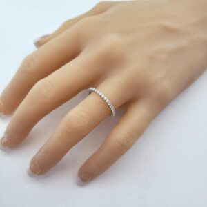 Central Diamond Center VOUS Matching Wedding Band in Solid Sterling Silver & Pure Brilliance Zirconia - Size 6