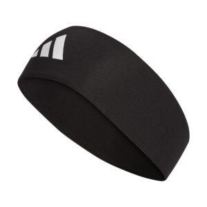 adidas alphaskin wide fit sports headband, black/white, one size