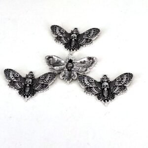 50pcs accessories moon wing moth skull head moth pendant for women man - (metal color: 3)