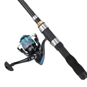 Telescopic Fishing Rod, Lightweight Reel Combo Carbon Fiber Pole Portable Spinning Fishings Gear Set Stainless Steel Spinning Reel Tools Gifts for Father Men Beginner Travel Sea Saltwater Freshwater