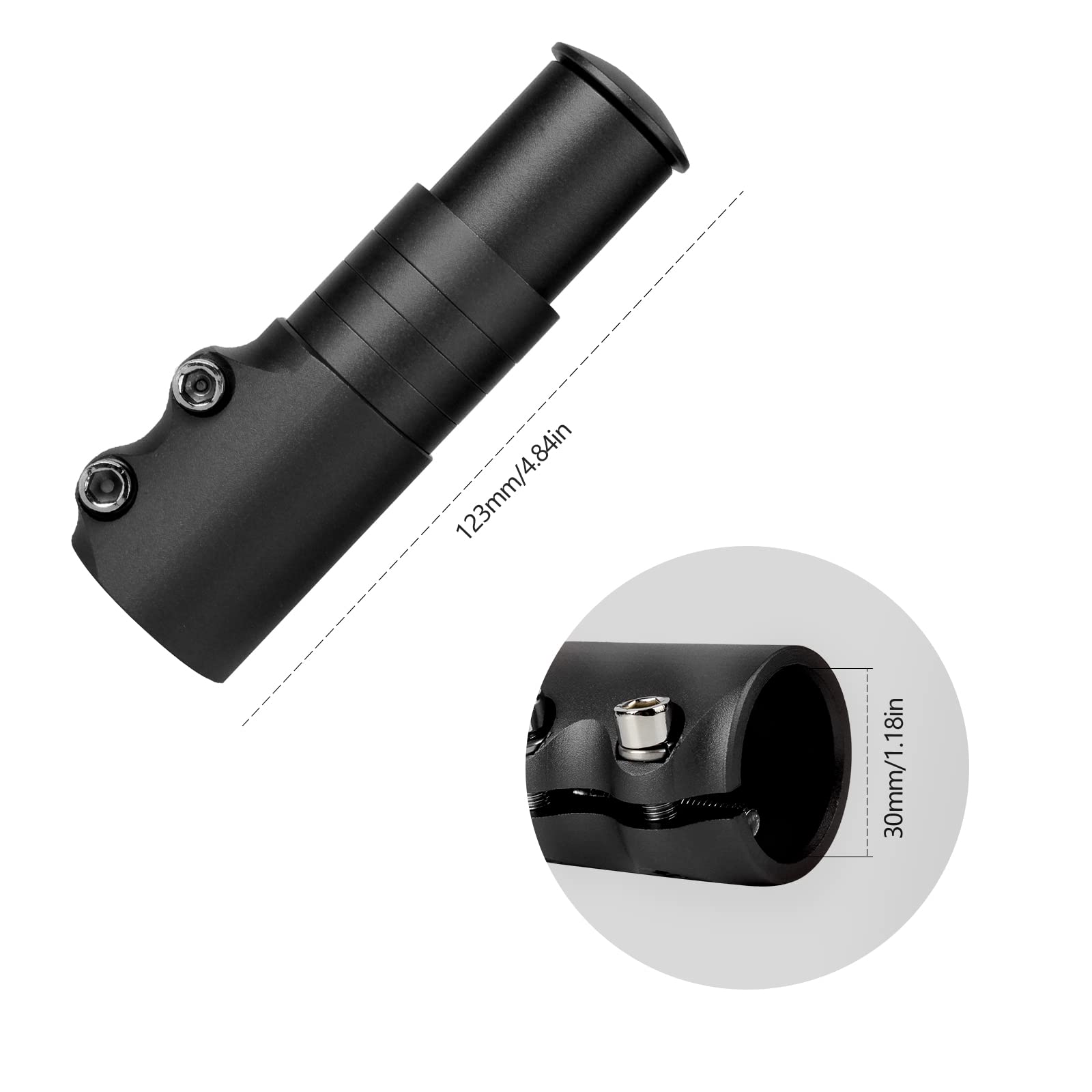 Andux Bike Fork Stem Bicycle Handlebar Riser Adapter for Mountain Bike Road QXCB-02(Black)