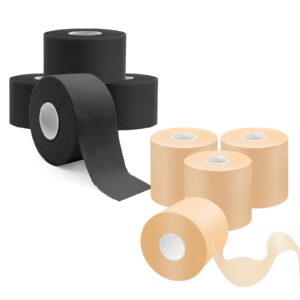 dimora black athletic tapel and pre-wrap tape - no sticky residue, easy tear athletic tapes & wraps, gymnastics tape for athletes, customizable support and skin-friendly comfort