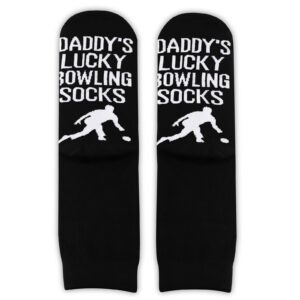 TSOTMO Men’s Sports Socks Bowling Socks Daddy's Lucky Bowling Socks Gift For Men Bowling Lover Player Socks Gift Bowlers Gift (Dad Bowling)