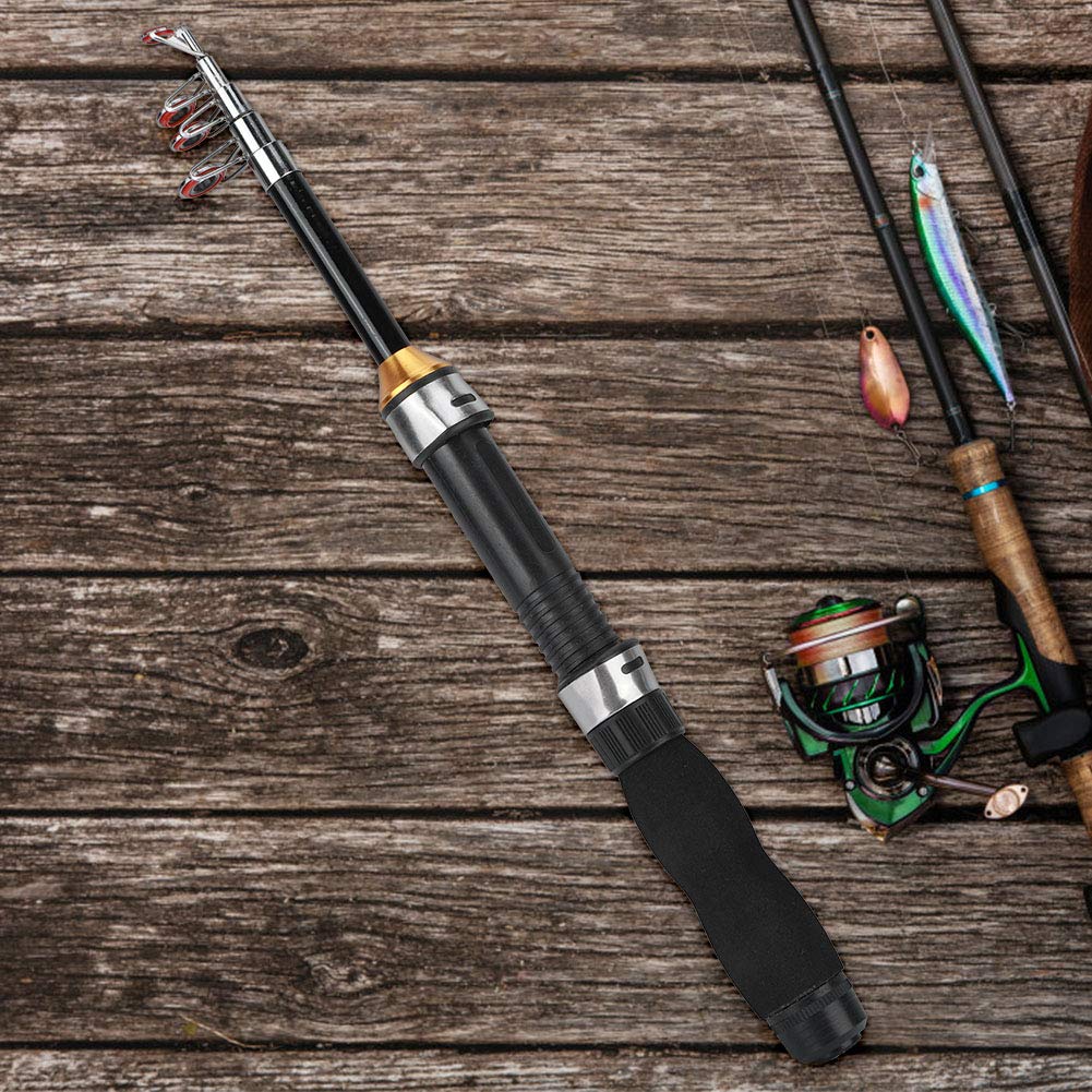 Telescopic Fishing Rod, Lightweight Reel Combo Carbon Fiber Pole Portable Spinning Fishings Gear Set Stainless Steel Spinning Reel Tools Gifts for Father Men Beginner Travel Sea Saltwater Freshwater