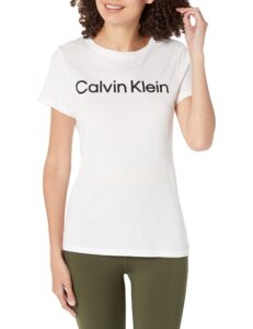 calvin klein performance women's short sleeve t-shirt, white, large