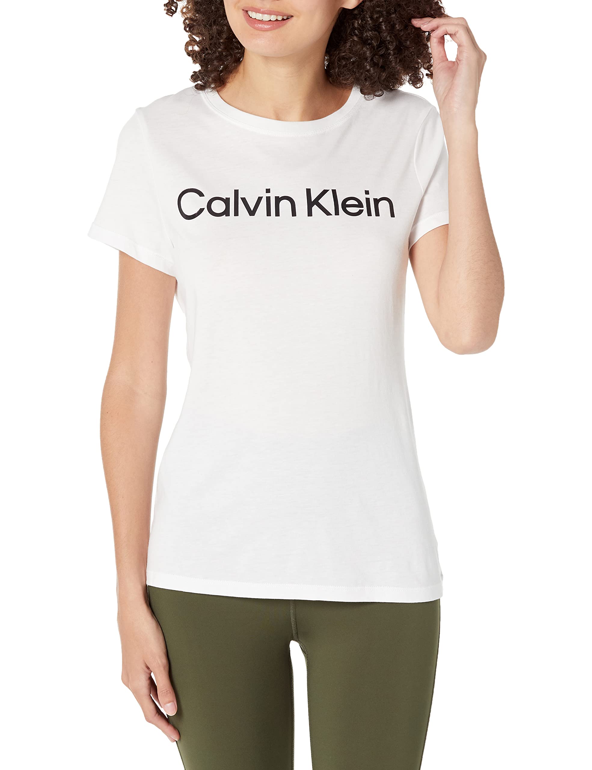 Calvin Klein Performance Women's Short Sleeve T-Shirt, White, Large