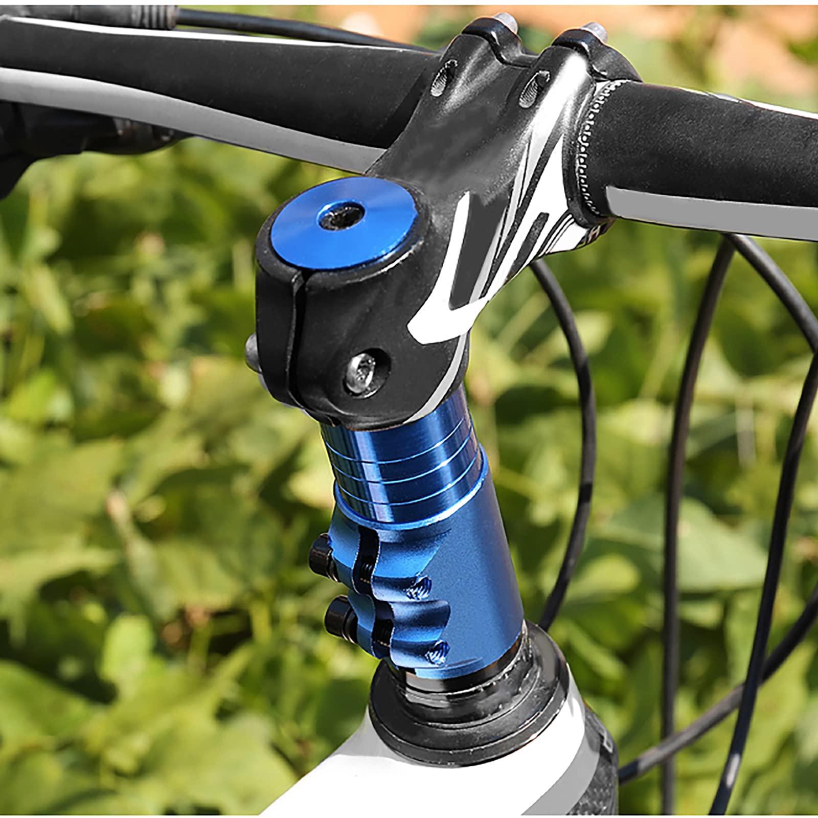 Andux Bike Fork Stem Bicycle Handlebar Riser Adapter for Mountain Bike Road QXCB-02(Black)