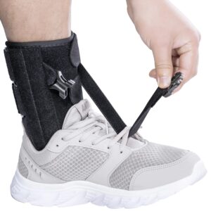 foot drop brace for walking lifting shoes, drop foot afo brace help raise shoes, foot up splint for ankle, improved walking gait, prevent falls and injuries, for left and right foot,fits women and men