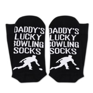 TSOTMO Men’s Sports Socks Bowling Socks Daddy's Lucky Bowling Socks Gift For Men Bowling Lover Player Socks Gift Bowlers Gift (Dad Bowling)