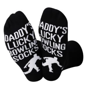 tsotmo men’s sports socks bowling socks daddy's lucky bowling socks gift for men bowling lover player socks gift bowlers gift (dad bowling)