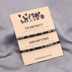 MAOFAED More Code Bracelet Gift for Couple I Love You To The Infinity And Beyond Boyfriend Girlfriend Gift (infinity beyond code br)