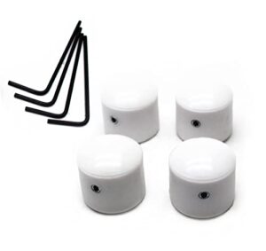 tuoren plastic guitar control knob volume tone control dome knobs for electric guitar bass 4pcs (white)