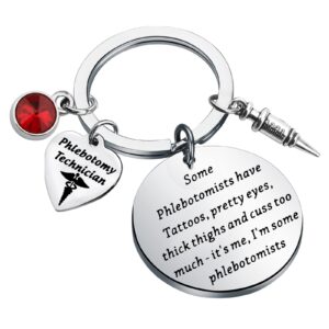 feelmem phlebotomist gifts i'm some phlebotomists keychain phlebotomist nurse jewelry medical lab tech gift phlebotomy technician jewelry (phlebotomists-ky)