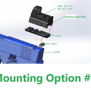 ADE Optic Red Dot Sight Mount Picatinny Plate for Taurus GX4,G3C,Canik TP9SA for Install Pistol Red Dot Sight fits Trijicon RMR,Doctor,Vortex,Burris +Built in Screw Hole for Shield RMSc Footprint