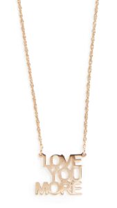 jennifer zeuner jewelry women's love you more mini necklace and love you more mini pendant, gold, one size