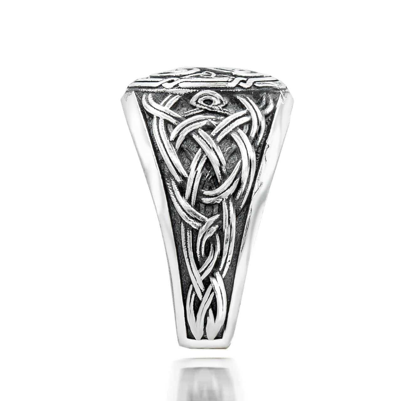 Claddagh Gold Solid 925 Sterling Silver Celtic Knot Triskele Triple Spiral Ring (Size 12.5)