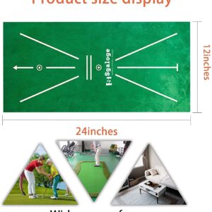 Golf Training Mat for Swing Detection, Premium Golf Hitting Mats, Mini Portable Crystal Velvet Practice Training Aid Rug for Home Indoor Office Outdoor Backyard (12" X 24"), by Sgaloge