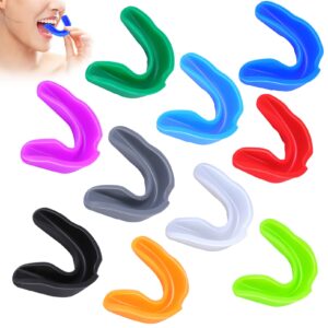 10 pieces sport mouth guards,mouth protection athletic mouth guard for kids,soft youth mouthguard,bpa free,no boiling required mouth guard sports for boxing football basketball lacrosse(multi-color)