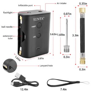 SUNTA Electric Ball Pump Inflator, Rechargeable Air Pump with Needles for Sport Balls, Basketball Soccer Volleyball Football Rugby