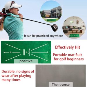 Golf Training Mat for Swing Detection, Premium Golf Hitting Mats, Mini Portable Crystal Velvet Practice Training Aid Rug for Home Indoor Office Outdoor Backyard (12" X 24"), by Sgaloge