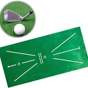 Golf Training Mat for Swing Detection, Premium Golf Hitting Mats, Mini Portable Crystal Velvet Practice Training Aid Rug for Home Indoor Office Outdoor Backyard (12" X 24"), by Sgaloge