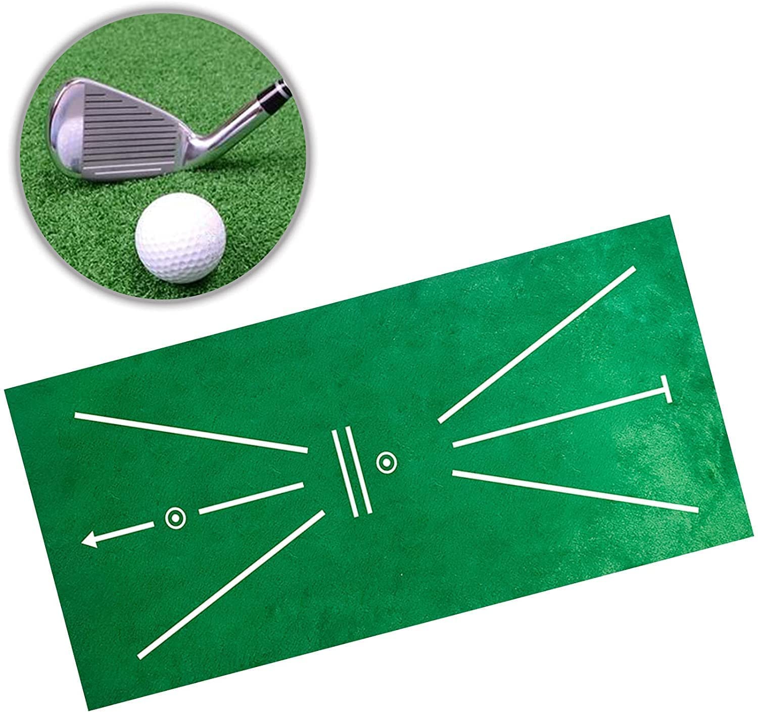 Golf Training Mat for Swing Detection, Premium Golf Hitting Mats, Mini Portable Crystal Velvet Practice Training Aid Rug for Home Indoor Office Outdoor Backyard (12" X 24"), by Sgaloge