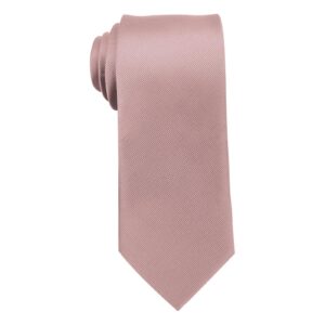 tastion mens dusty rose ties for men classic wedding necktie solid light blush pink tie formal business satin silk wedding bridegroom tie