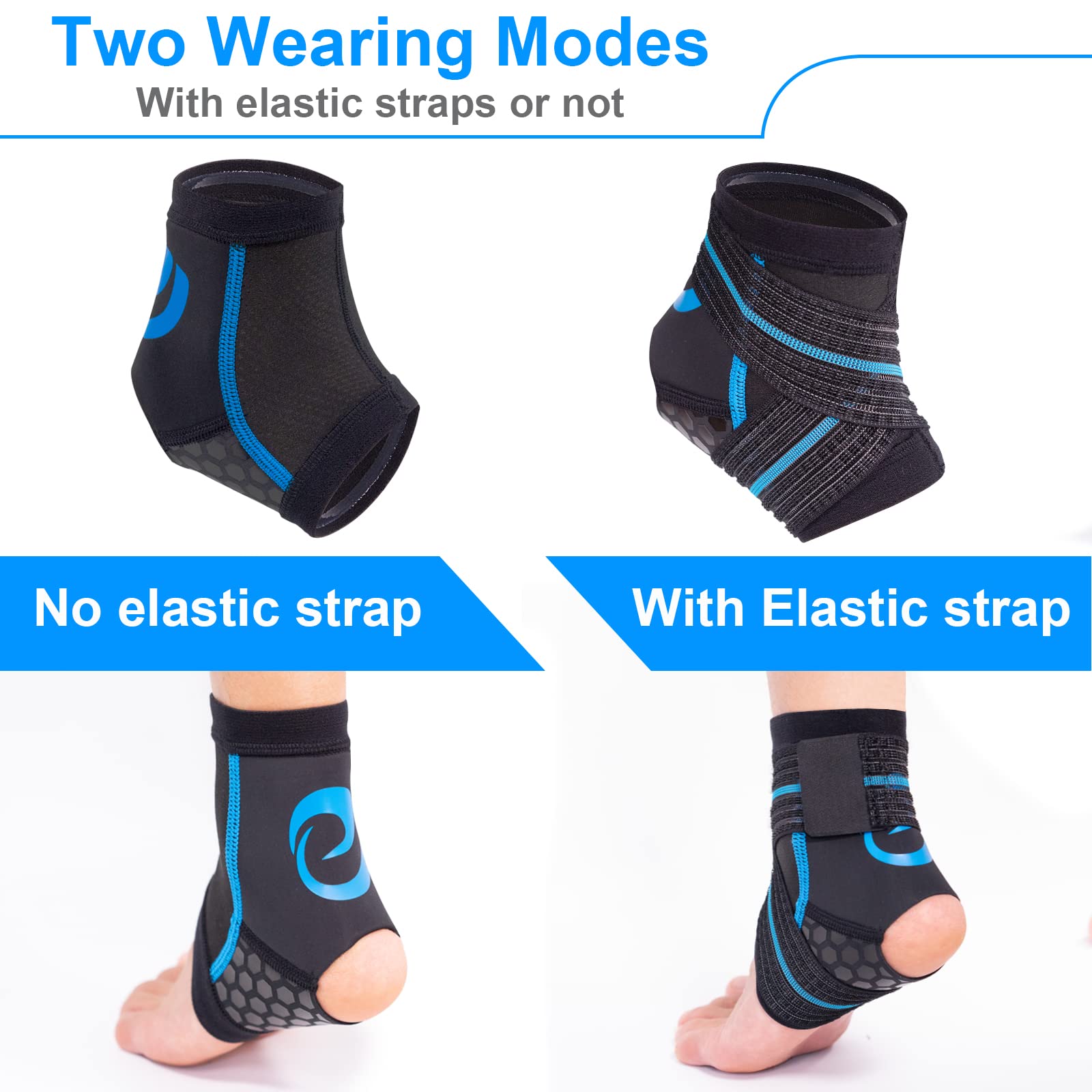 Nvorliy Ankle Brace for Swimming, Aquatic, Scuba Diving, Surfing, Paddle Boarding, Water Sports or Injury Recovery, Neoprene Compression Ankle Wrap & Foot Support for Women & Men (Small)