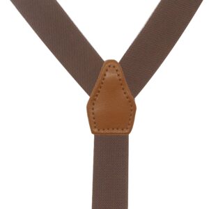 Doloise Suspenders & Bowtie Set-Men's and Women's Elastic X Band Suspenders + Bowtie For Wedding,Formal Events (coffe)