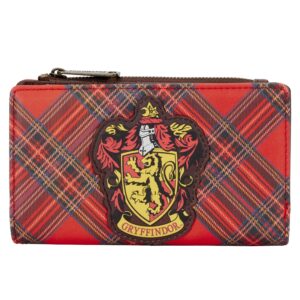 loungefly harry potter gryffindor plaid pattern faux leather wallet