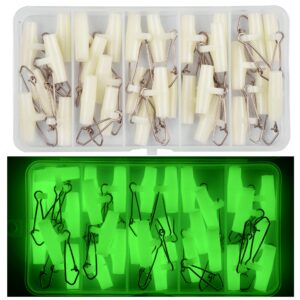 Fishing Line Sinker Slide High-Strength Braid Line Sinker Slider with Duo-lock Snap Sinker Weight Connectors Fishing Tackle Box Kit (30pcs)