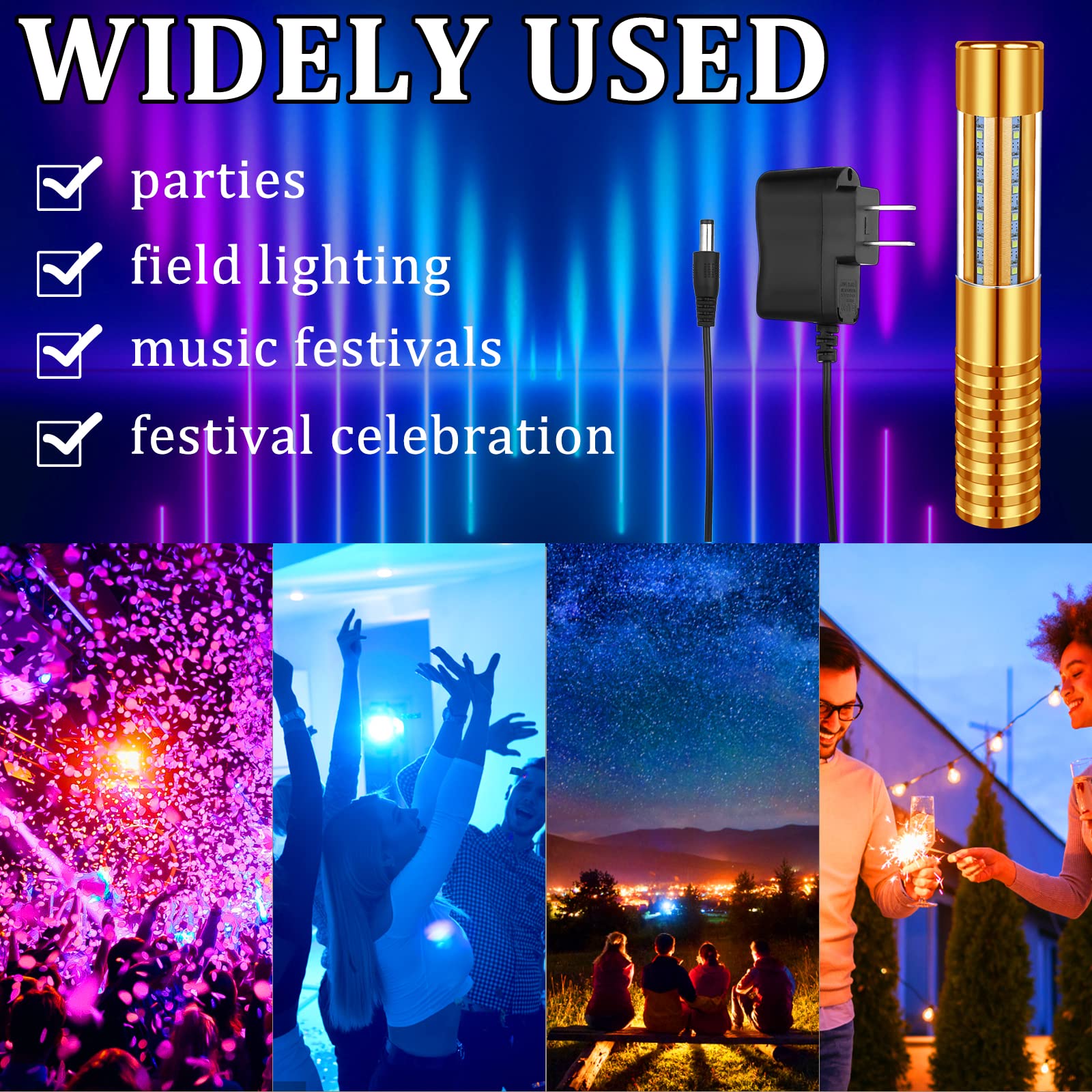 4 Pieces LED Strobe Baton Bottle Service Sparklers Bottle Service Light Bottle Handheld Light for Nightclubs Weddings Parties Activities Supplies (Gold)