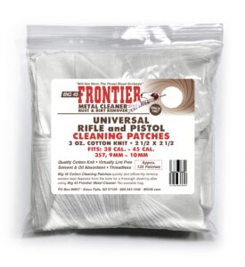 big 45 frontier metal cleaner universal rifle & pistol cleaning patches