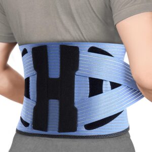 neenca back support brace, adjustable lumbar support for pain relief of back/lumbar/waist, waist wrap with spring stabilizers for injury, herniated disc,sciatica, scoliosis and more - fsa/hsa approved