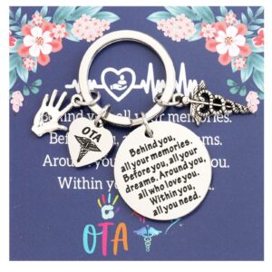 feelmem occupational therapist assistant gifts ota gift behind you all your memories keychain occupational therapy jewelry ota graduation gift (ota-ky)