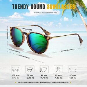 CHBP Sunglasses Womens Men Polarized UV Protection Trendy Vintage Retro Round Mirrored Lens Sunglasses For Women