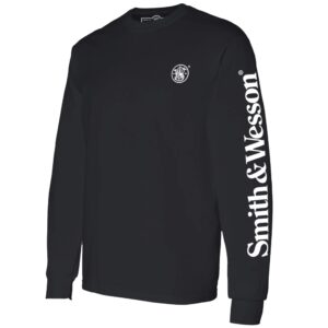 smith & wesson men’s long-sleeve shirt, official graphic shirt, medium, black