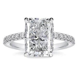 effinny 3.5 carat radiant cut engagement ring,simulated diamond white sapphire promise ring for women in sterling silver(size:6)