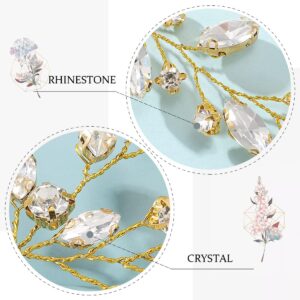 JAKAWIN Bride Crystal Wedding Hair Vine Silver Bridal Hair Piece Rhinestone Hair Accessories for Women HV113 (A Gold)