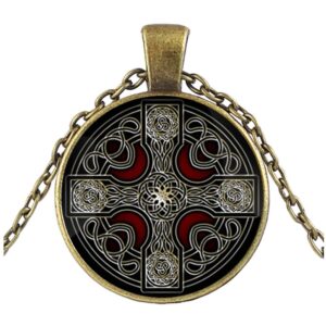 nepomi irish celtic knot pendant necklace for men women, trinity knot good luck cross necklace mens womens religious necklace jewelry gift alloy link chain talisman necklace 27'' chain(send gift box)