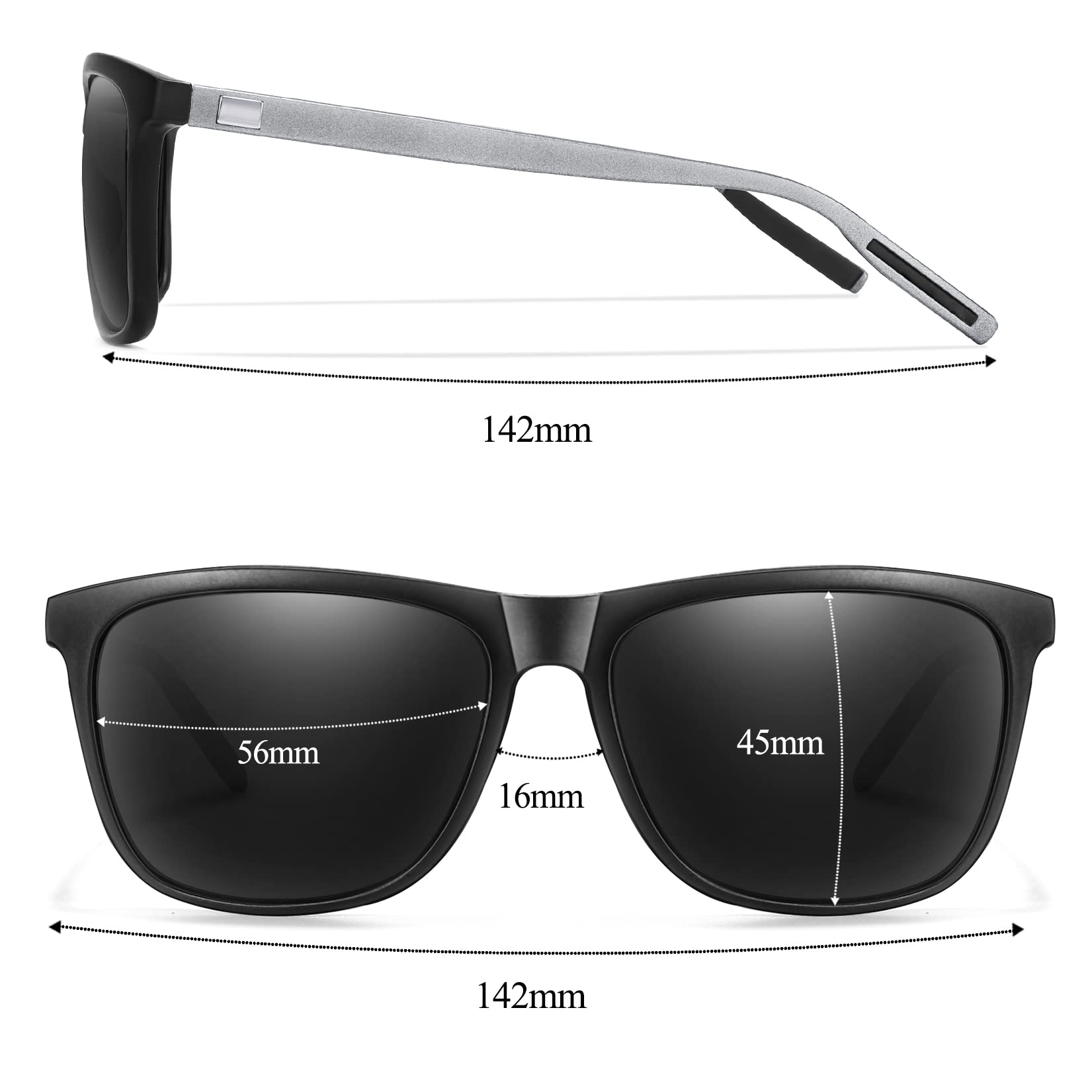 TAMWY 3 Pack Polarized Sunglasses for Men Women UV 400 Protection Lens – Spring Hinge-Come with Zip Case