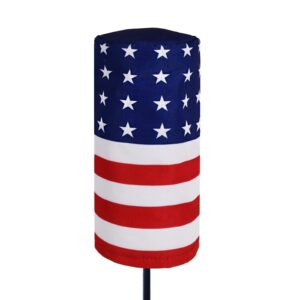 goparoo golf driver head cover with usa flag design nylon headcover with barrel design | fit most golf brands (us flag)