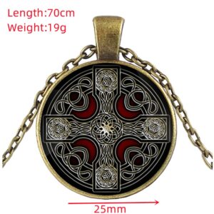 NEPOMI Irish Celtic Knot Pendant Necklace for Men Women, Trinity Knot Good Luck Cross Necklace Mens Womens Religious Necklace Jewelry Gift Alloy Link Chain Talisman Necklace 27'' Chain(Send Gift Box)