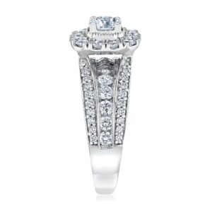 2ctw Round Diamond 75th Anniversary White Gold Engagement and Wedding Ring Bridal Set | Timeless Collection - Size 8