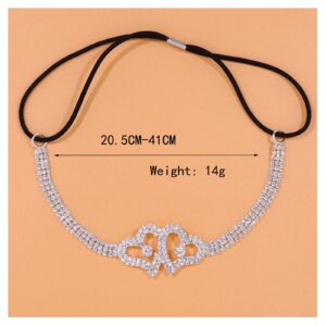 Rhinestone Double Heart Leg Chain Elasticity Rhinestone Thigh Leg Chain Crystal Thigh Chain Rhinestone Body Chain Thigh Chain Jewelry for Women(Heart)