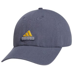 adidas men's ultimate 2.0 relaxed adjustable cotton cap, onix grey/clear onix grey/bold gold, one size